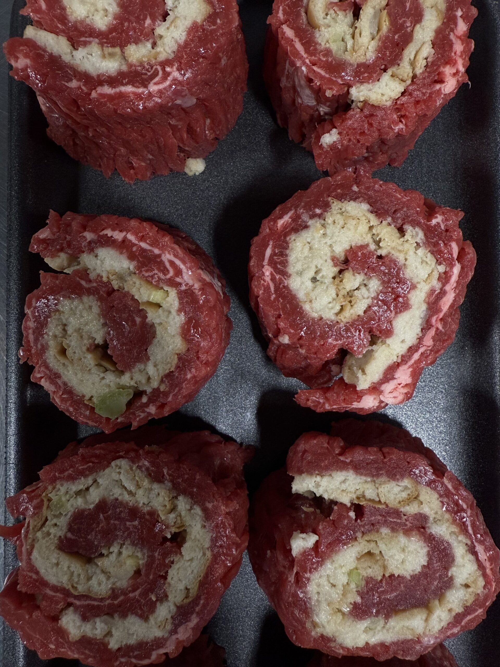 Beef Pin Wheels with Homemade Stuffing - Rockin' R Meats
